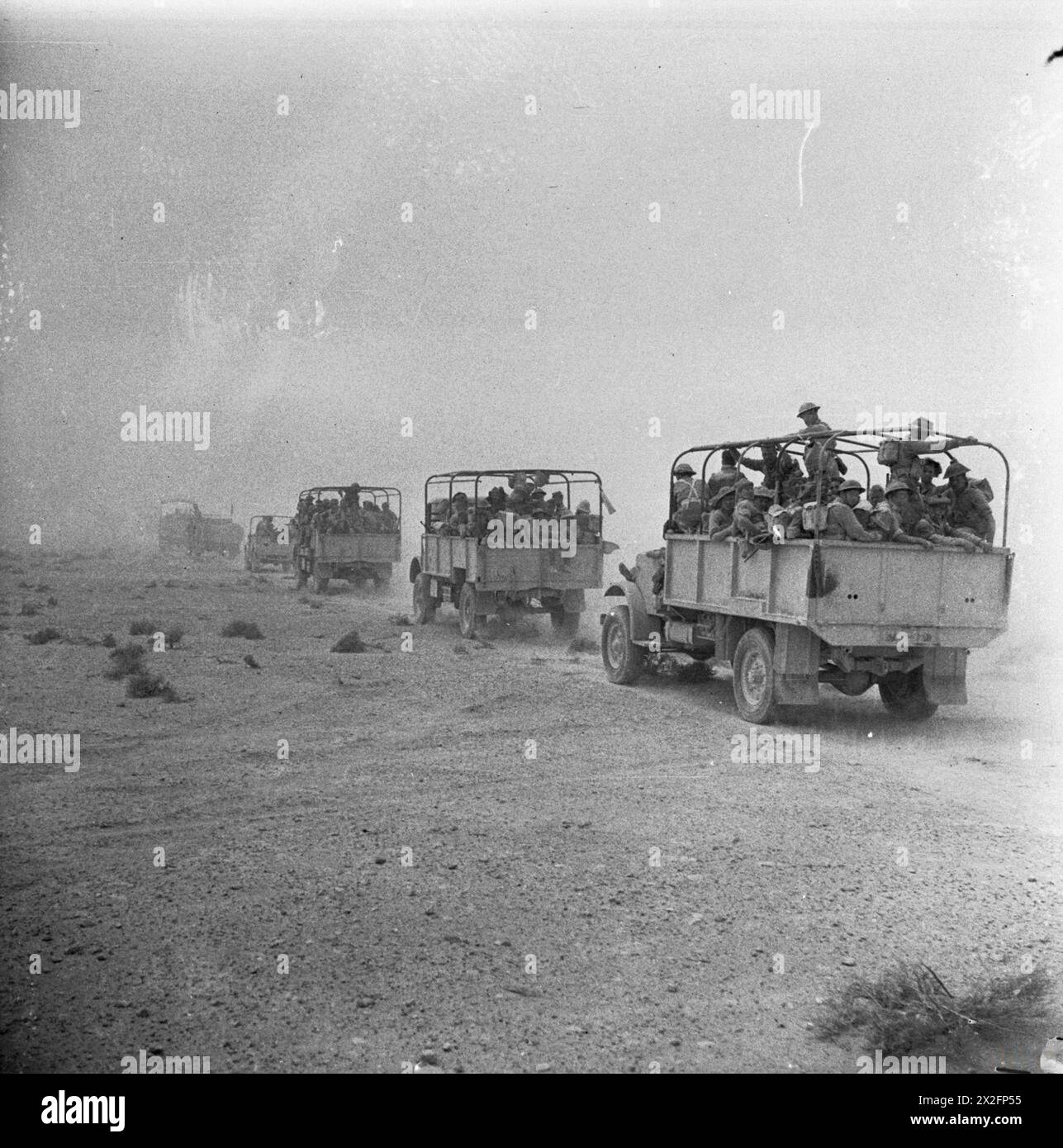 THE BRITISH ARMY IN NORTH AFRICA 1942 - Lorries carrying men of the ...