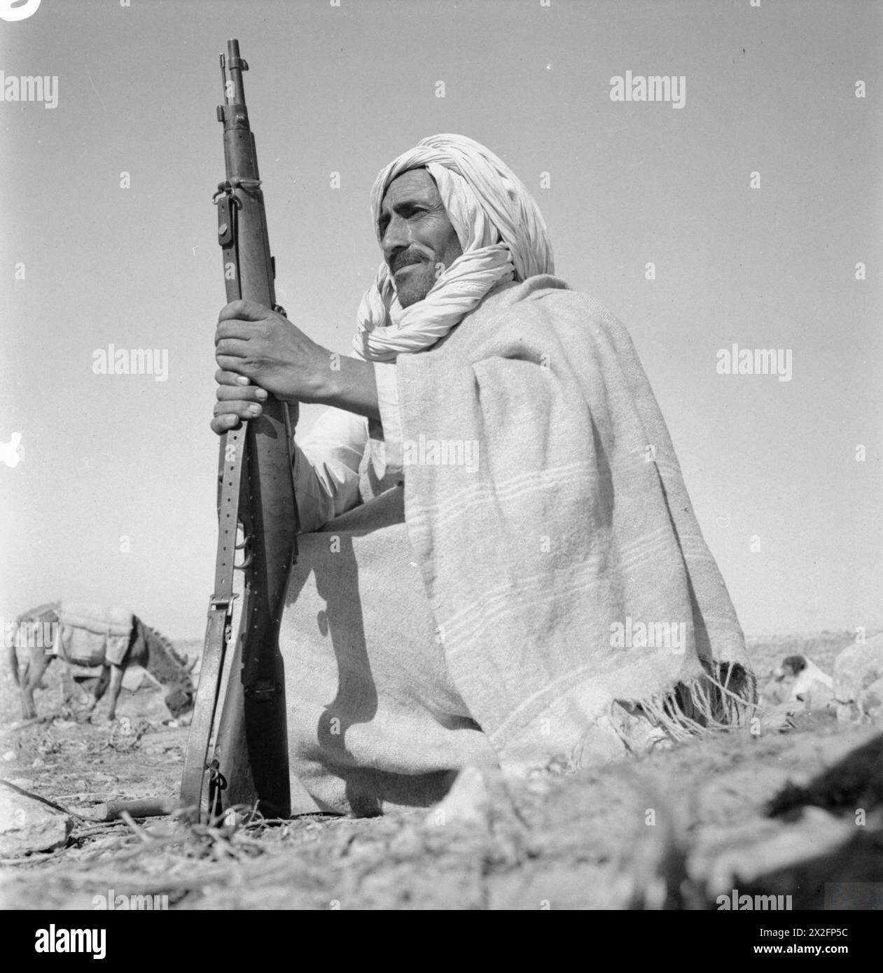 THE CAMPAIGN IN NORTH AFRICA 1940-1943 - Senussi Arab with rifle, Libya ...