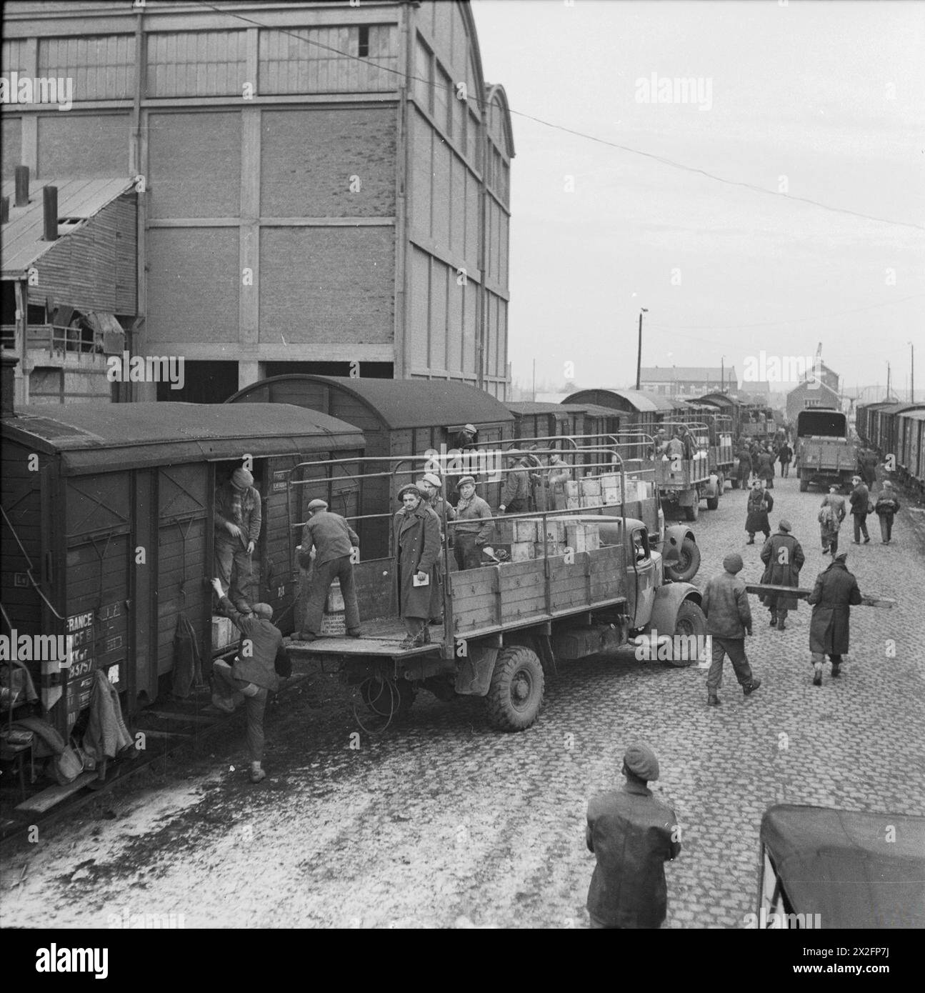 Army road and rail head operations supporting British Army movements in ...