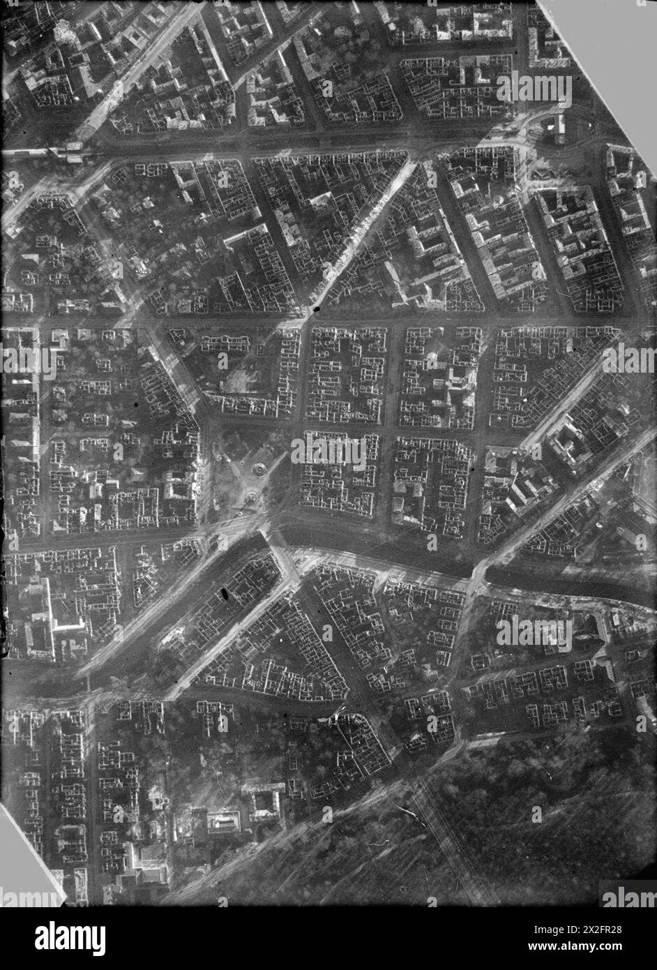 Vertical photographic reconnaissance of Berlin showing buildings ...