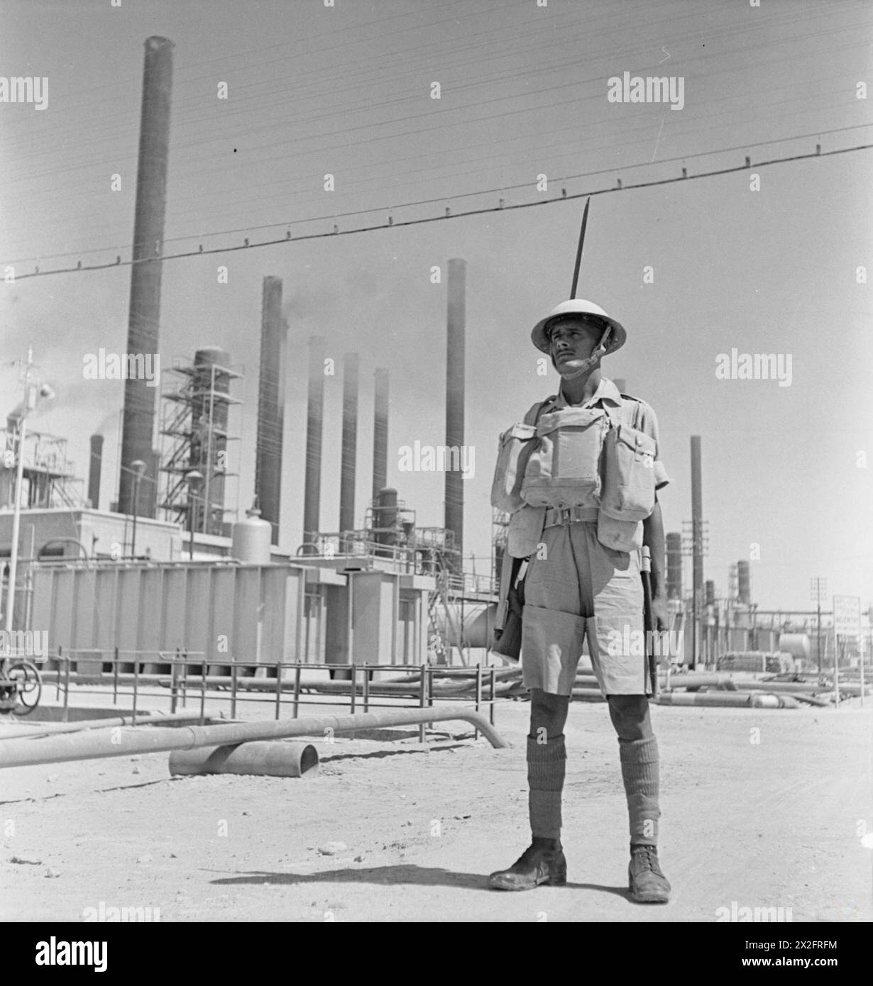 COMMONWEALTH FORCES IN THE MIDDLE EAST - An Indian soldier guarding an ...