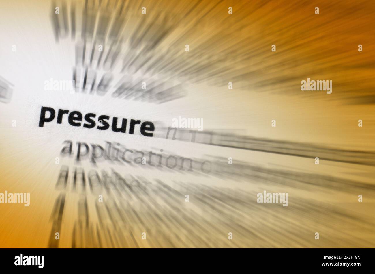 Pressure - 1: the continuous physical force exerted on or against an ...
