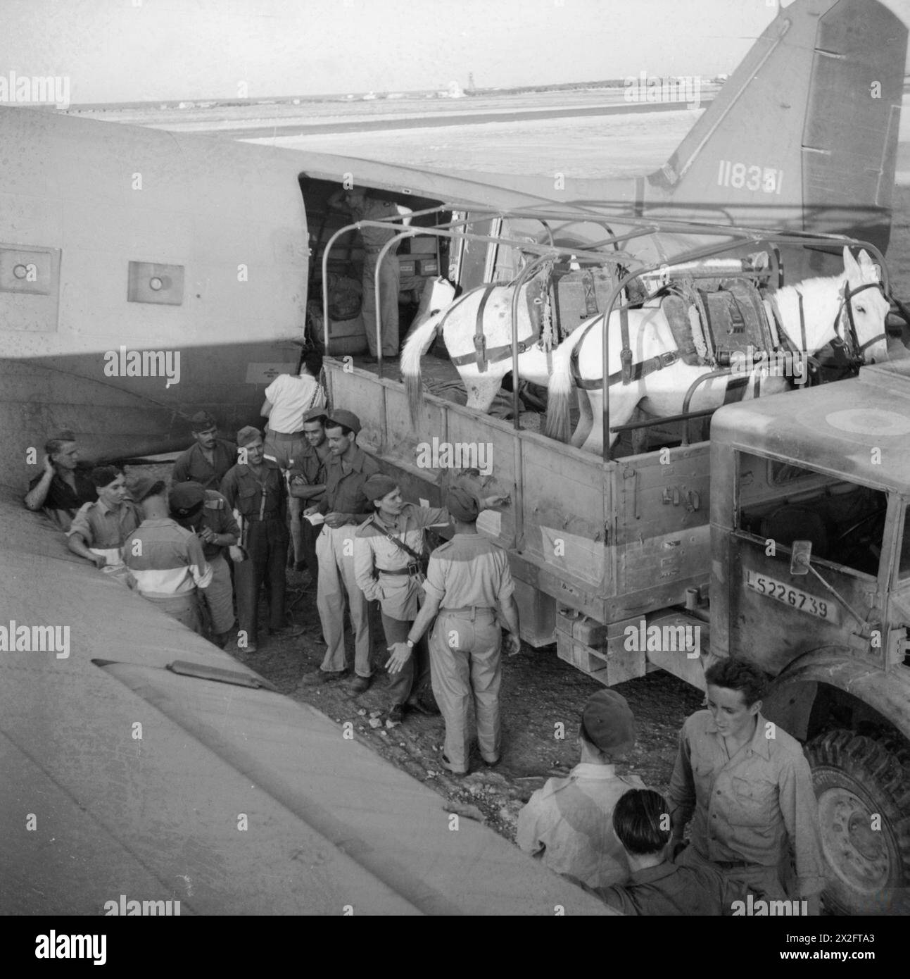 R.A.F. aircraft of the Balkan Air Force transported supplies, including ...