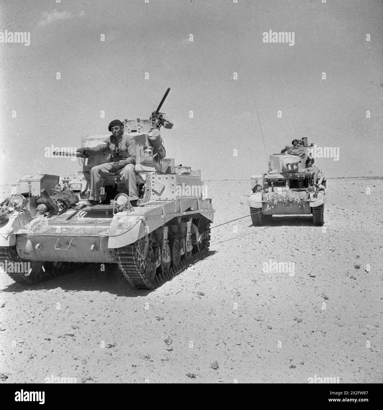 THE BRITISH ARMY IN NORTH AFRICA 1942 - A Stuart tank towing another ...