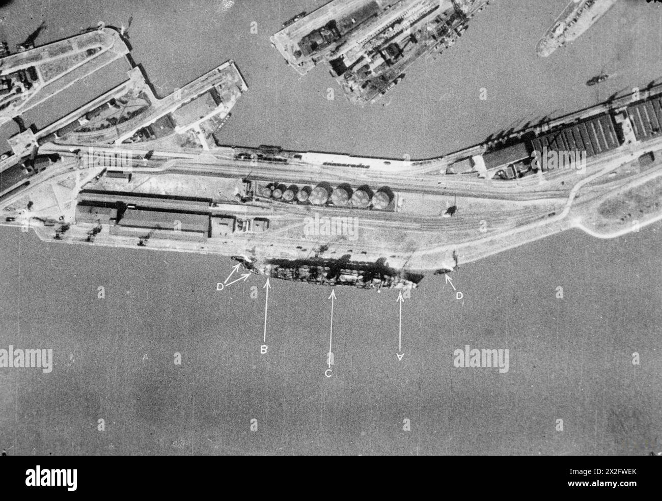 SS BREMEN - This image was taken by a reconnaissance aircraft of Bomber ...