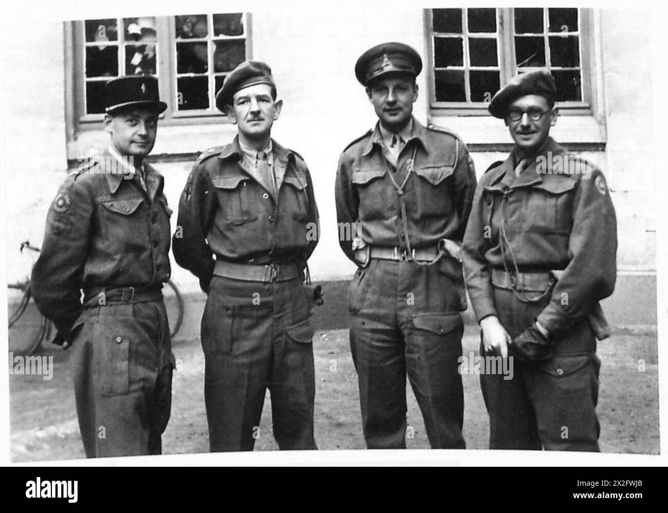 THE ARMY FIRE SERVICE - L to R M. R. Pervilhac, French Liaison Officer ...