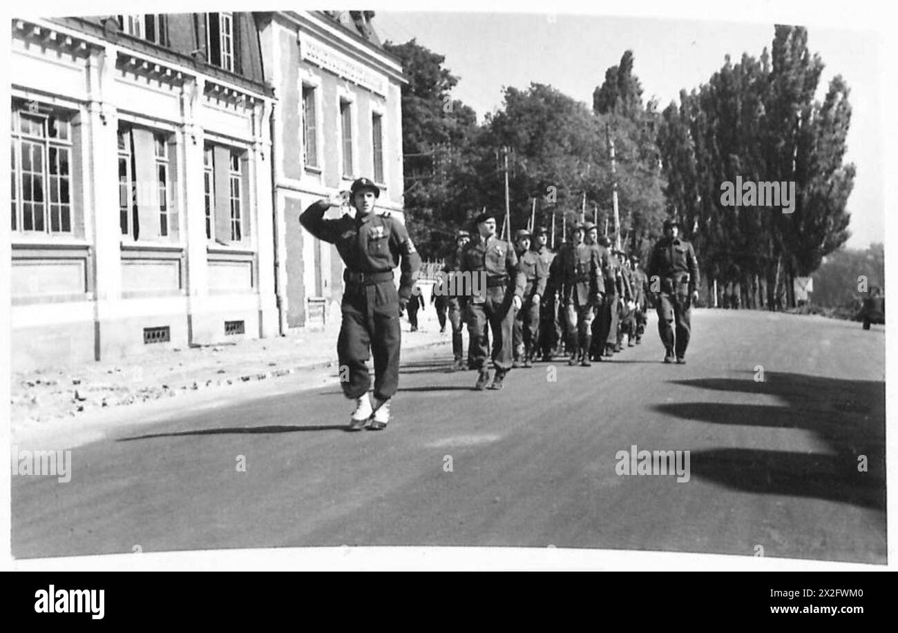 FRENCH FORCES OF THE INTERIOR - The company passing the saluting base ...