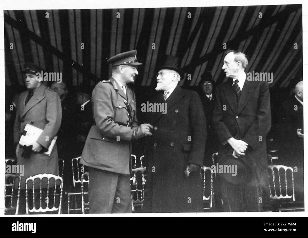 Major General Erskine, Military Governor of Brussels, speaks with ...