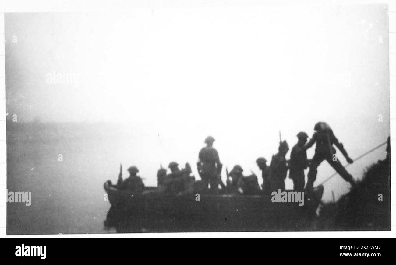 British infantry of the 21st Army Group embark in assault boats to ...