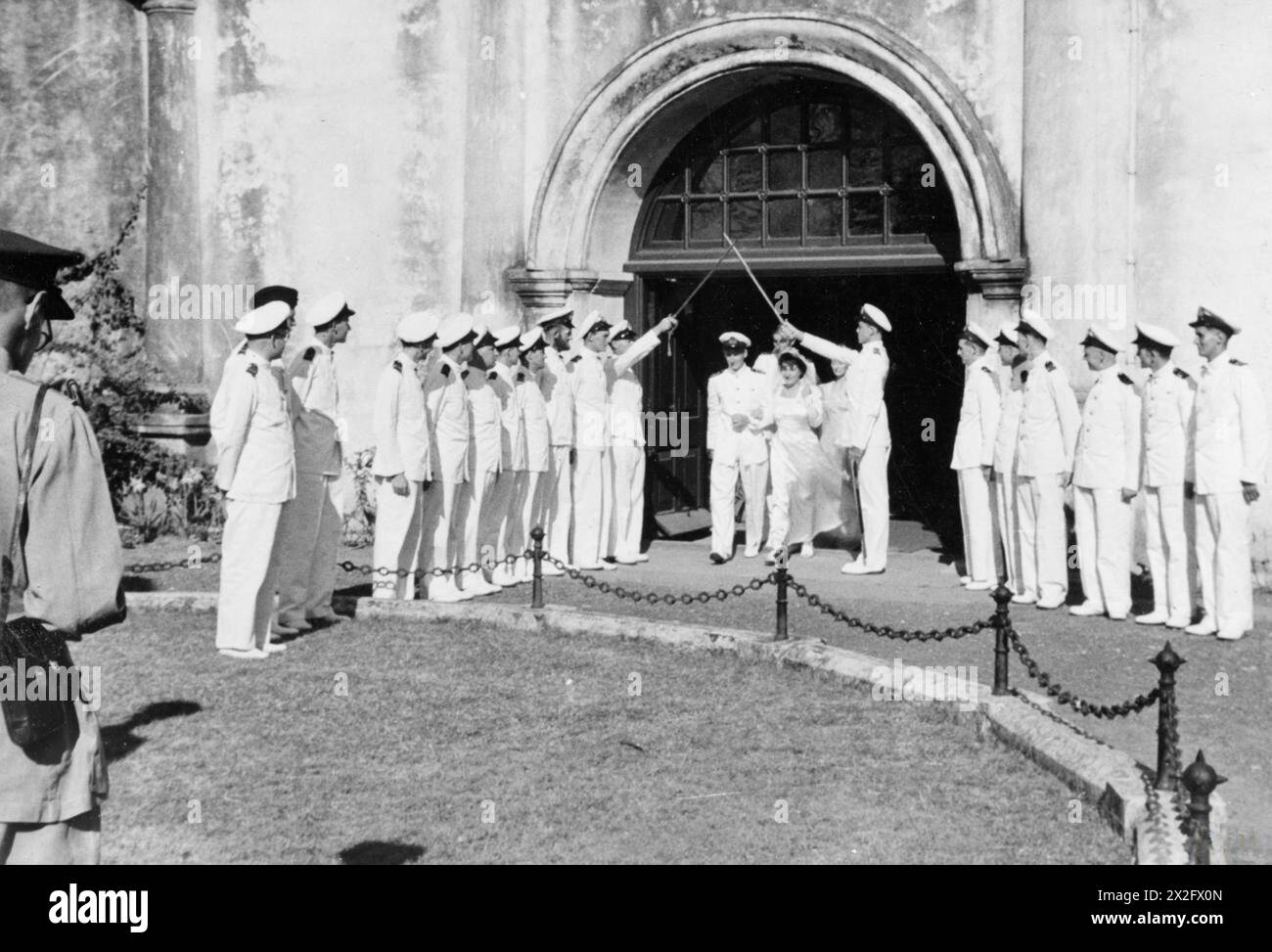 NAVAL WEDDING IN INDIA. APRIL 1945, COCHIN, INDIA. THE WEDDING AT THE ...