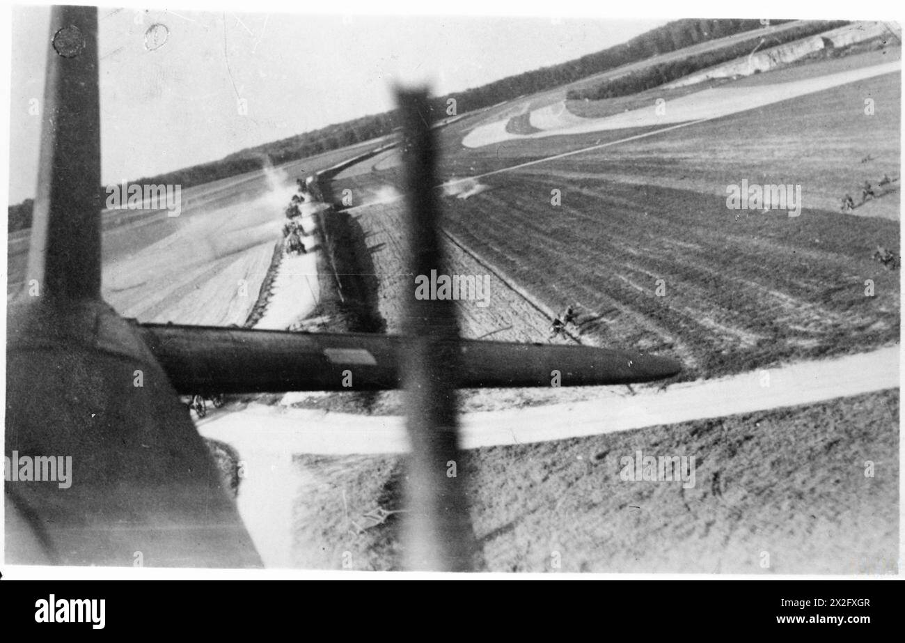 A low-level attack by Fairey Battle aircraft of the Royal Air Force on ...