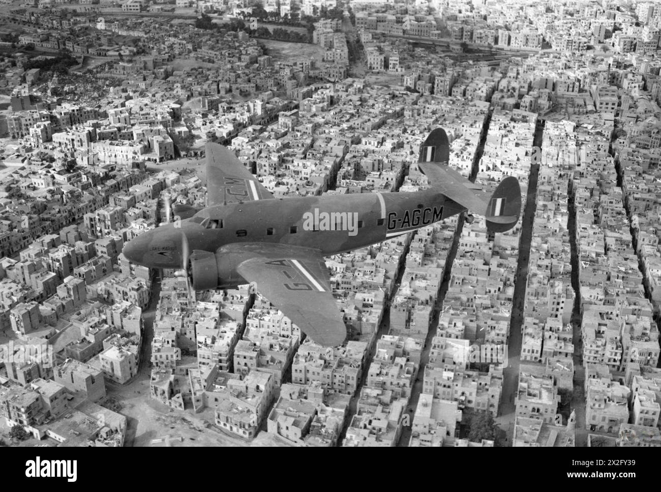 Lockheed Lodestar G-AGCM 'Lake Marut' of BOAC flies over Cairo prior to ...