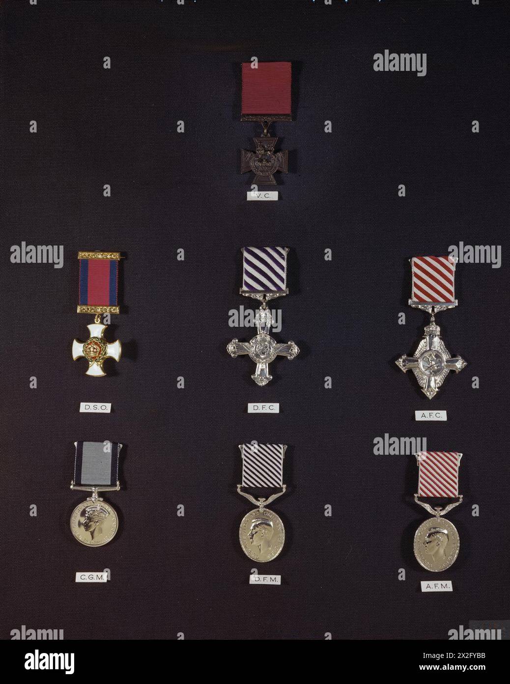 MEDALS AWARDED TO ROYAL AIR FORCE PERSONNEL, 1944 - Top row: Victoria ...