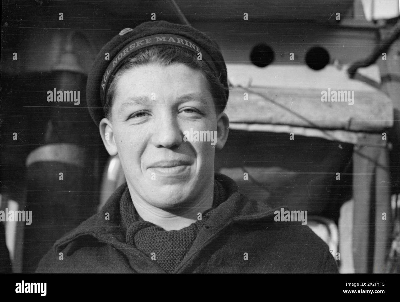 Men of different roles serve on a Norwegian Navy destroyer during 1940 ...