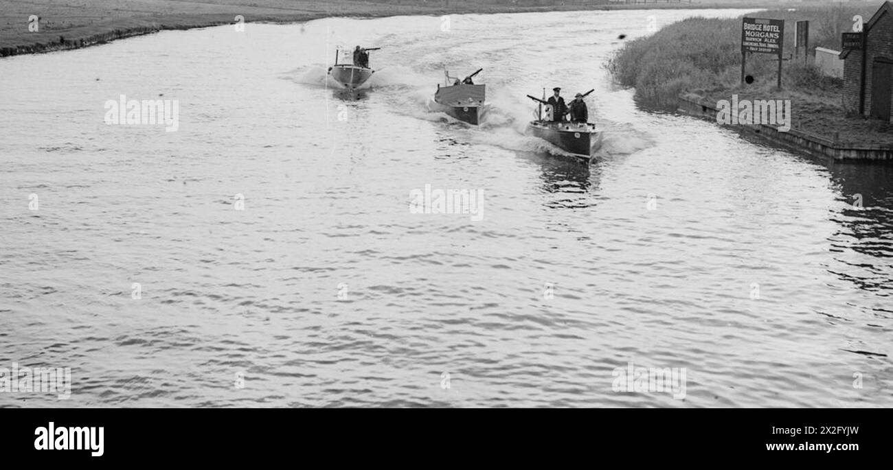 Group of launches from the Acle Bridge sub-base move upstream at speed ...