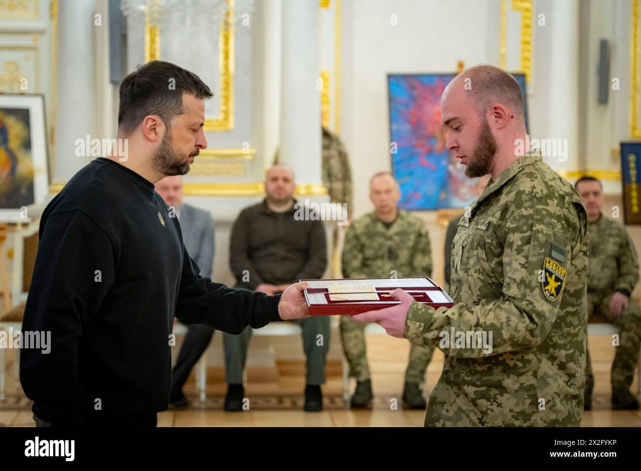 Kyiv, Ukraine. 22nd Apr, 2024. Ukrainian President Volodymyr Zelenskyy ...