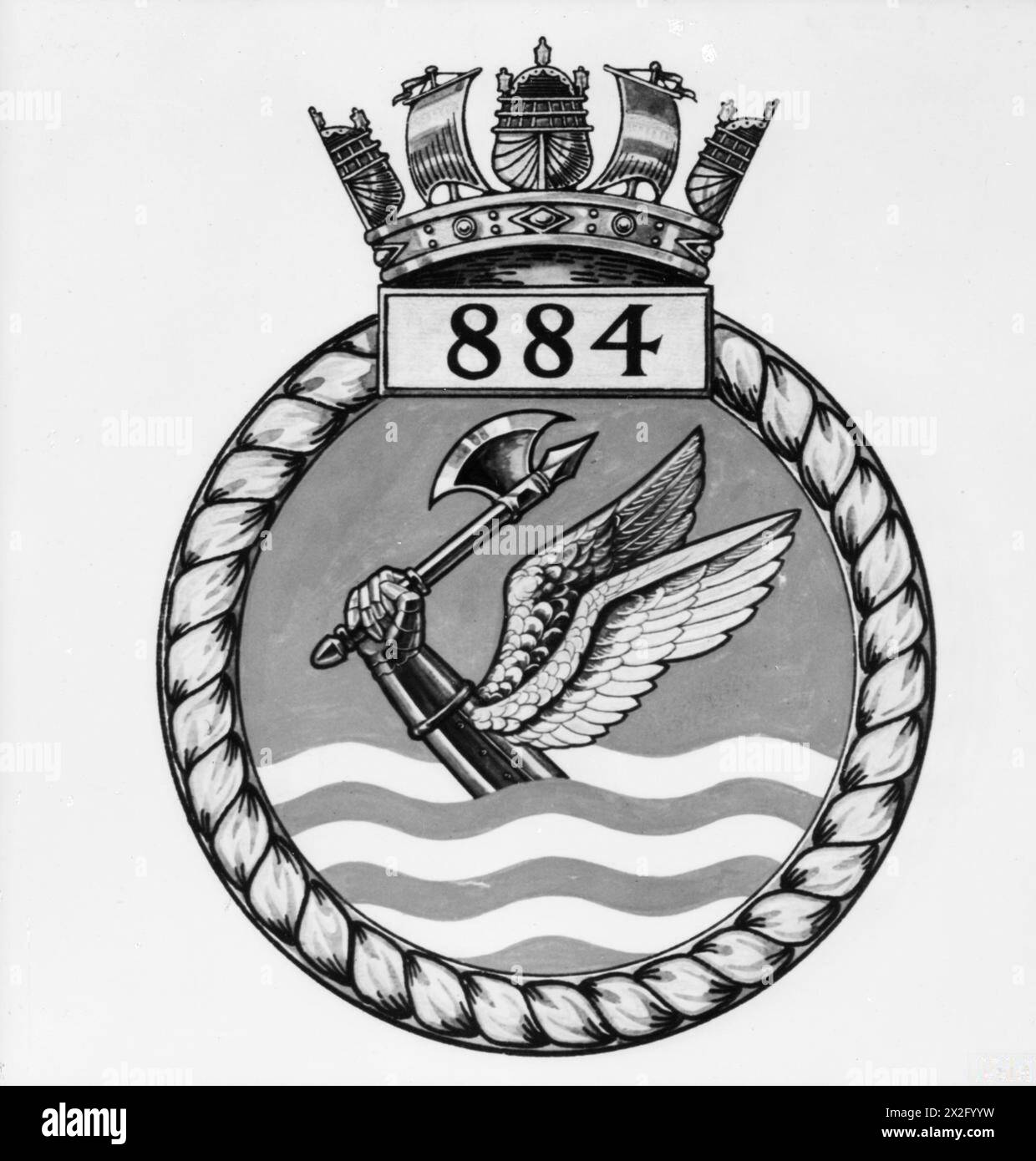 FLEET AIR ARM SQUADRON CRESTS. 1944. - The crest of 884 Squadron Stock ...