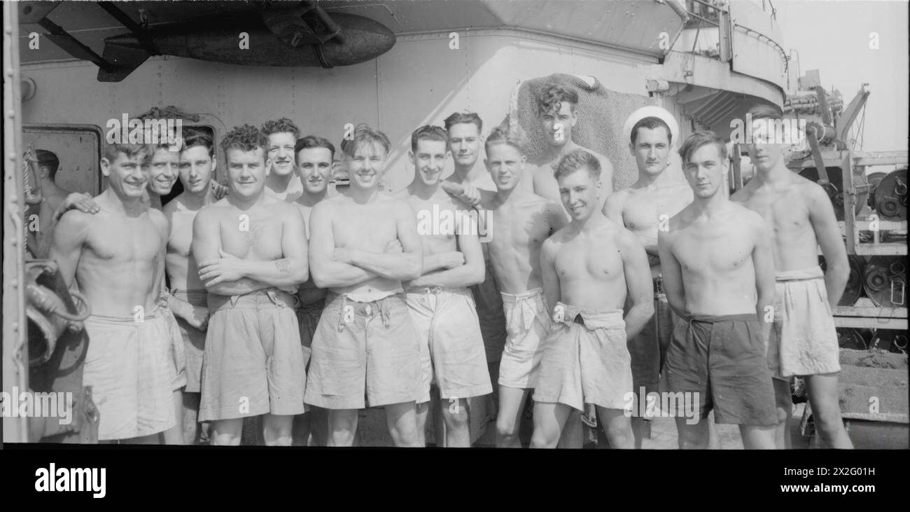 On 26 July 1944, aboard HMS Racehorse, Eastern Fleet destroyermen are ...