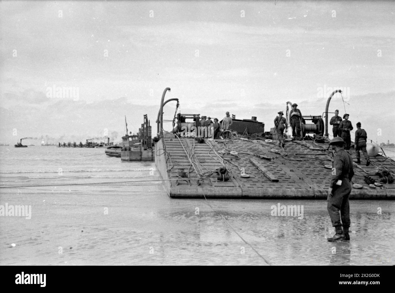 PREFABRICATED PORTS; MULBERRY PORTS. JUNE 1944, OFF ARROMANCHES. THE ...