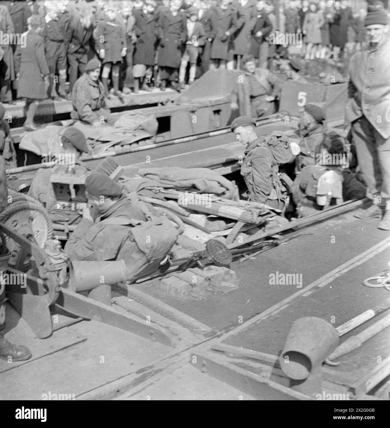 In April 1945, Royal Marine Commandos embarked in assault craft to ...