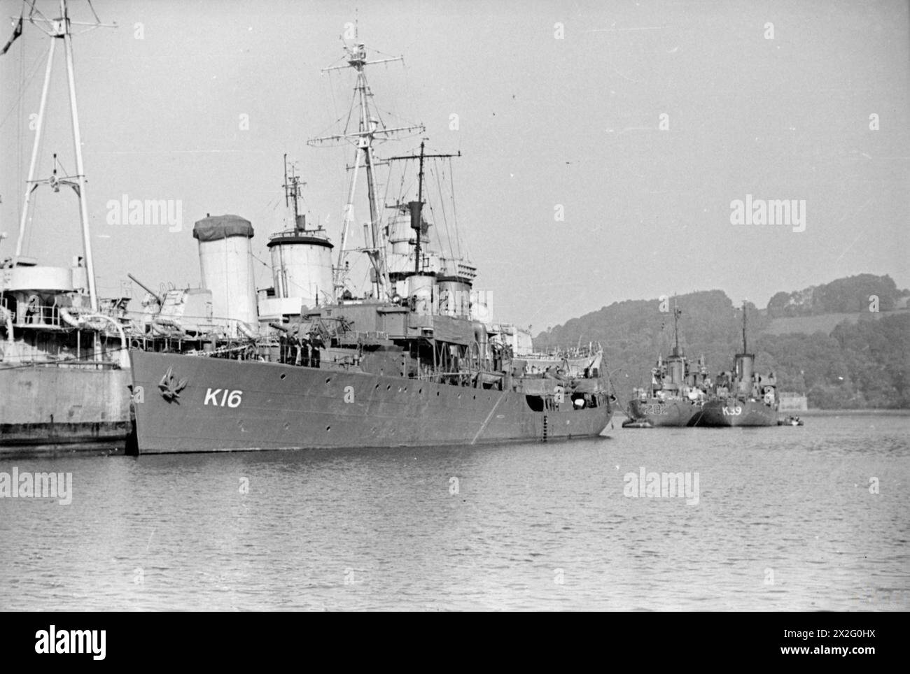 BRITISH CORVETTE IS GIVEN TO DANISH NAVY. 1 OCTOBER 1945, DARTMOUTH ...
