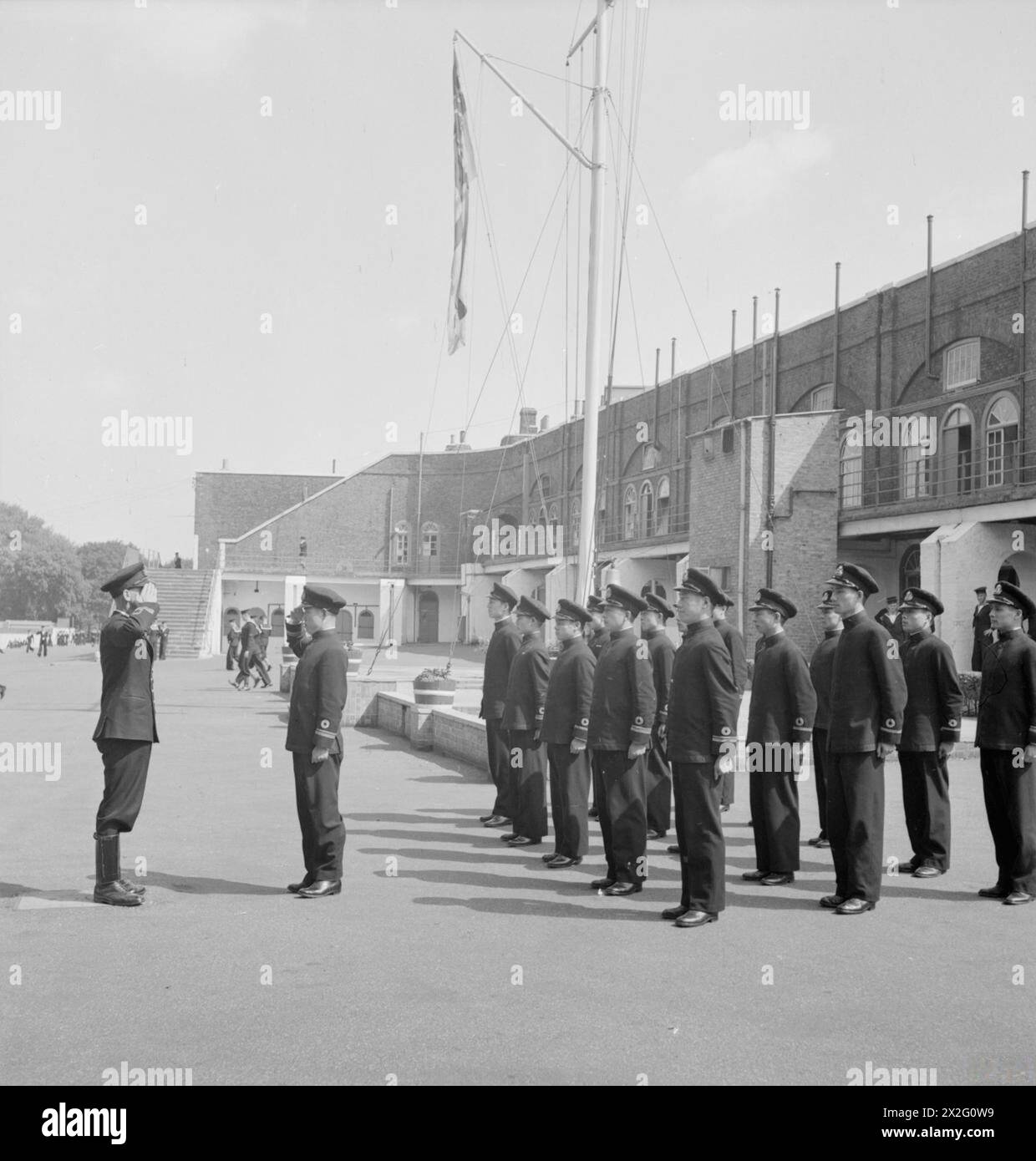 In August 1945, Chinese naval officers train at the Royal Navy Gunnery ...