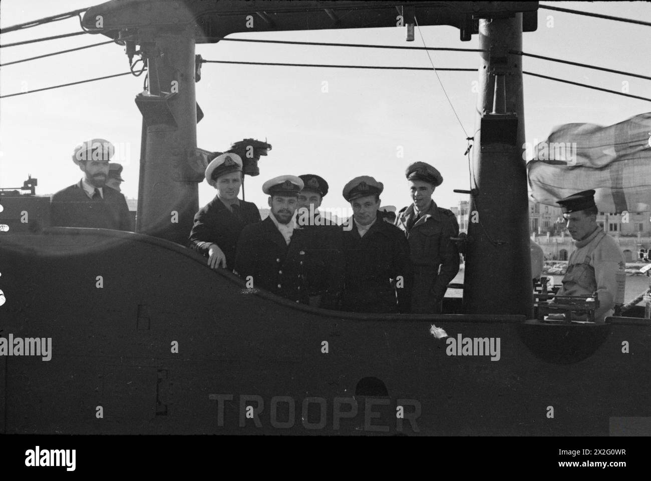 Officers of HMS Trooper, including the Captain, First Lieutenant ...