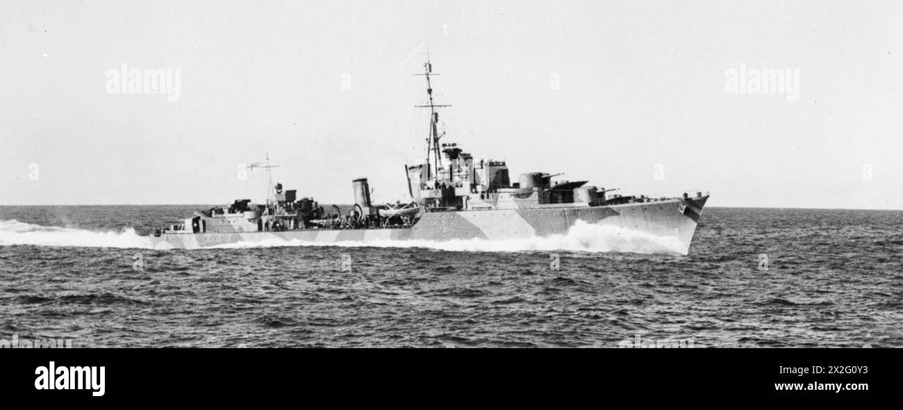 AUSTRALIA'S HOME BUILT DESTROYER. JANUARY 1944, SYDNEY. HMAS ARUNTA ...