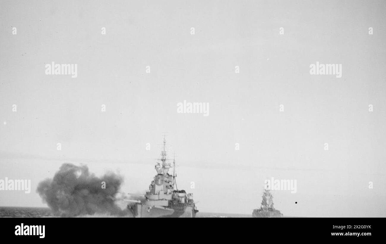 On 1 December 1942 the battleship HMS Renown fires a 15-inch salvo from ...