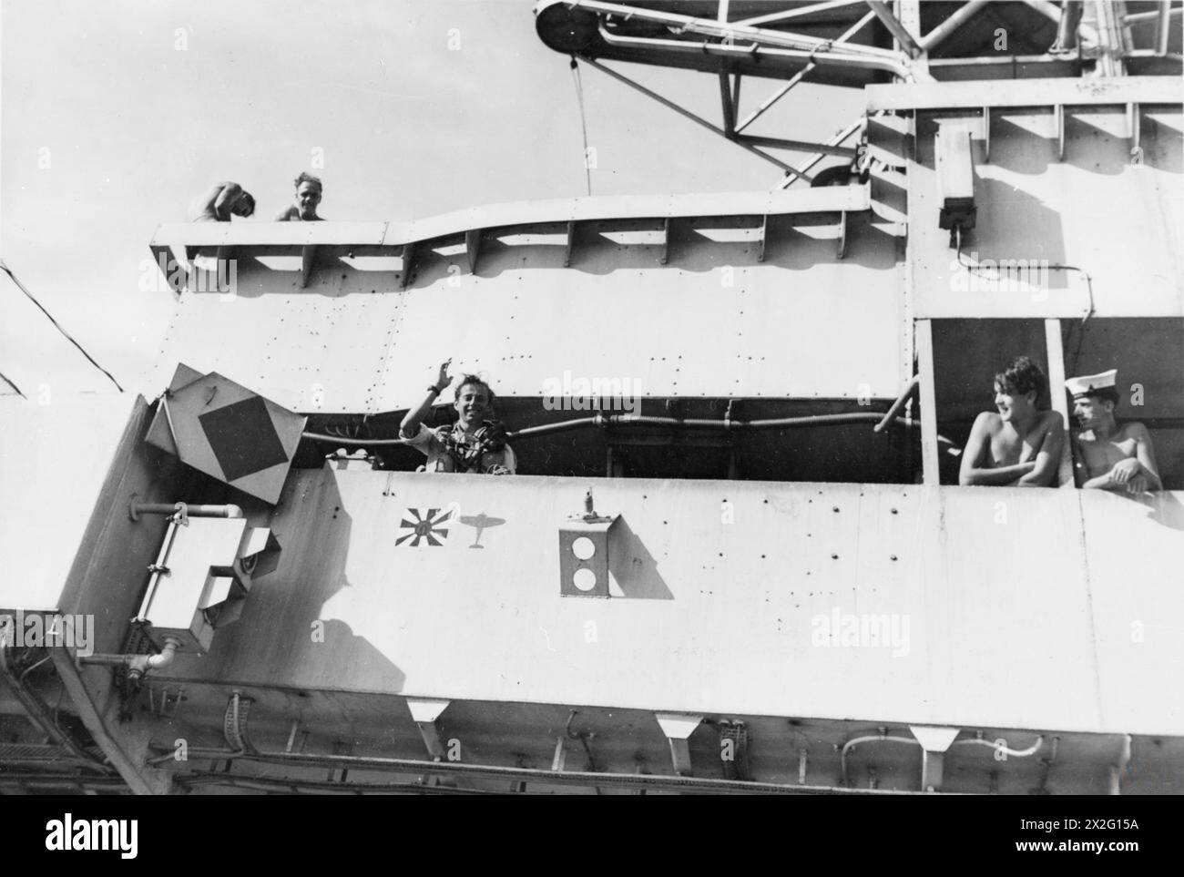 SOME FIGHTERS OF AN EASTERN ESCORT CARRIER MAKE THEIR FIRST KILL. MARCH ...