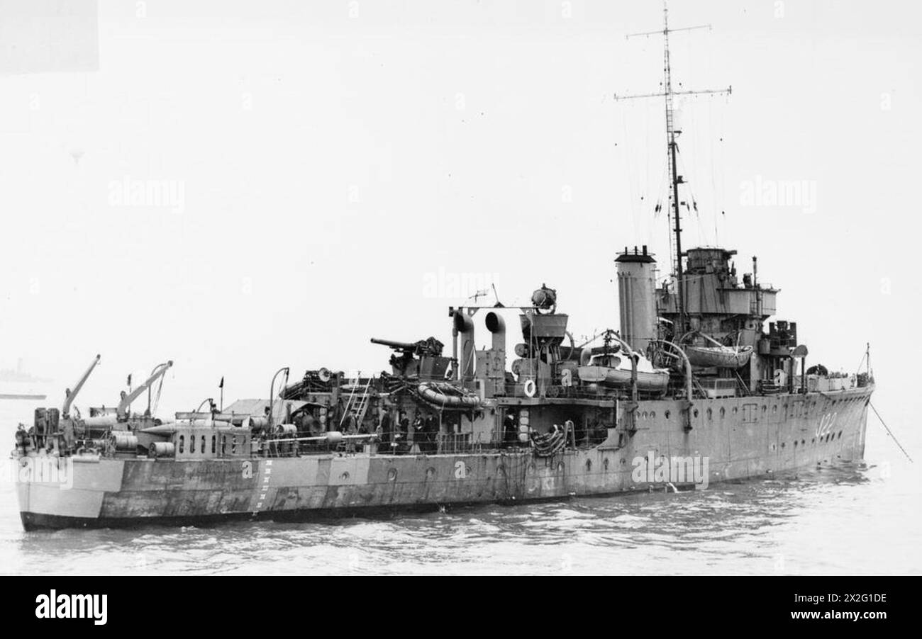 Hms Britomart British Halcyon Class Minesweeper Royal Navy Hms