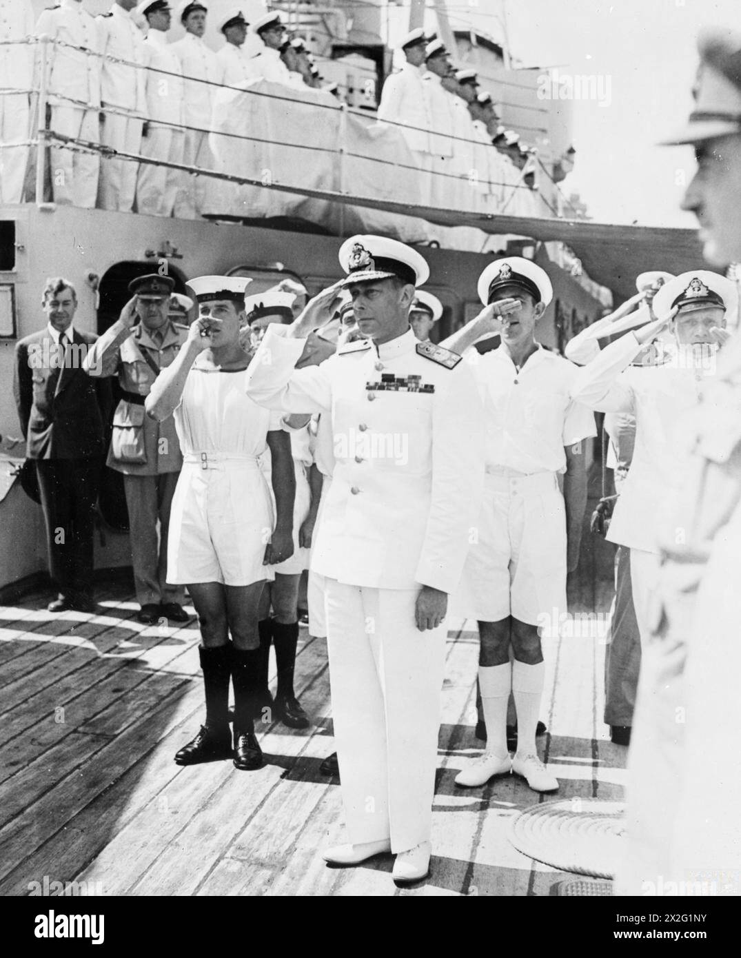 THE KING WITH THE NAVY IN NAPLES. 24 JULY 1944, THE VISIT OF KING ...