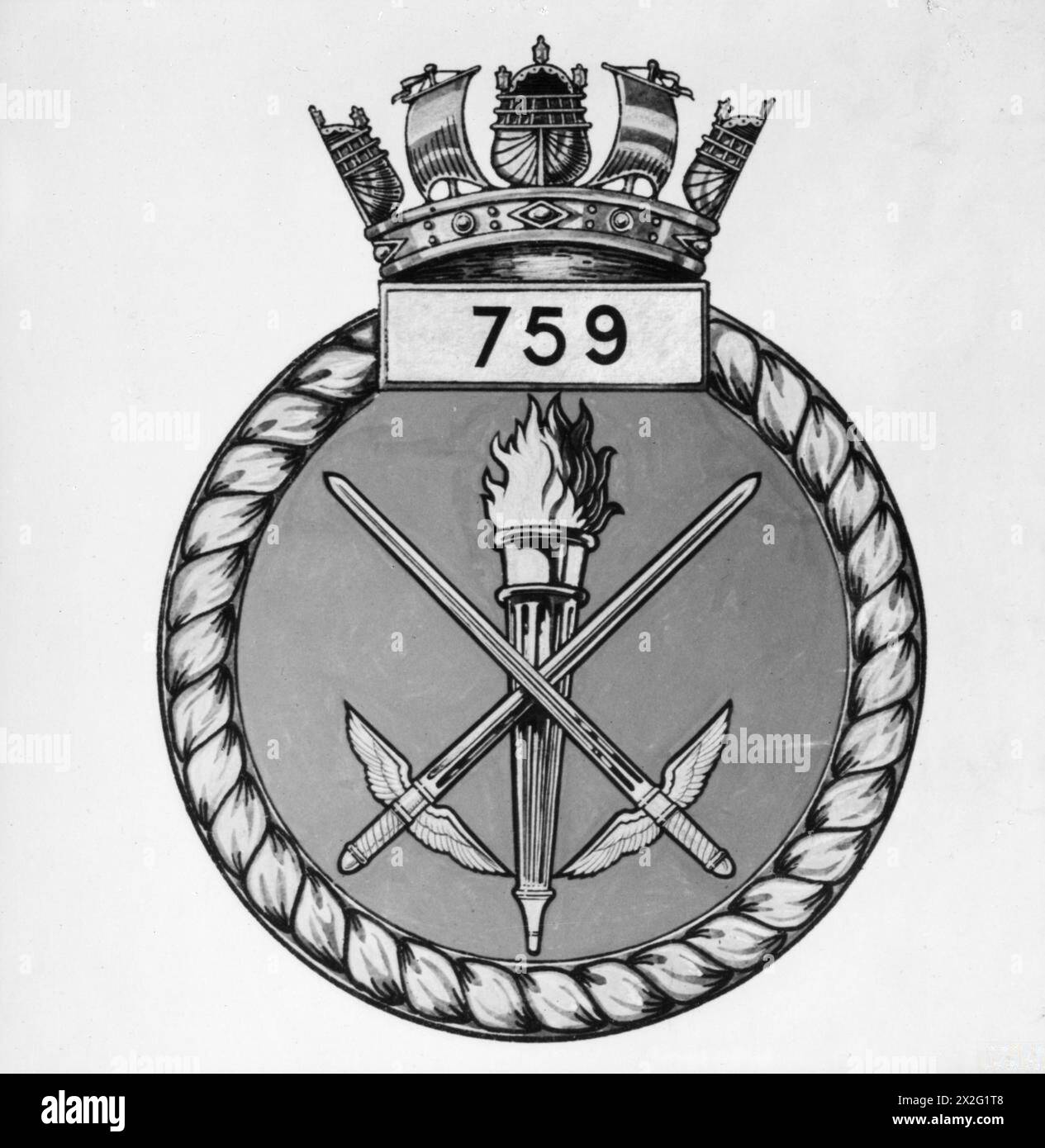 The official crest of 759 Squadron of the Fleet Air Arm in 1944 ...