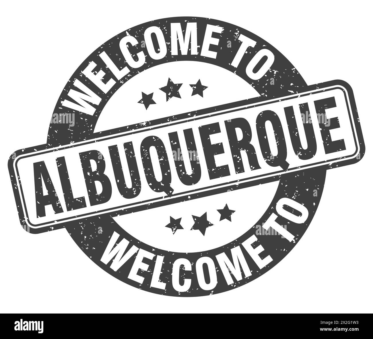 Welcome to Albuquerque stamp. Albuquerque round sign isolated on white ...