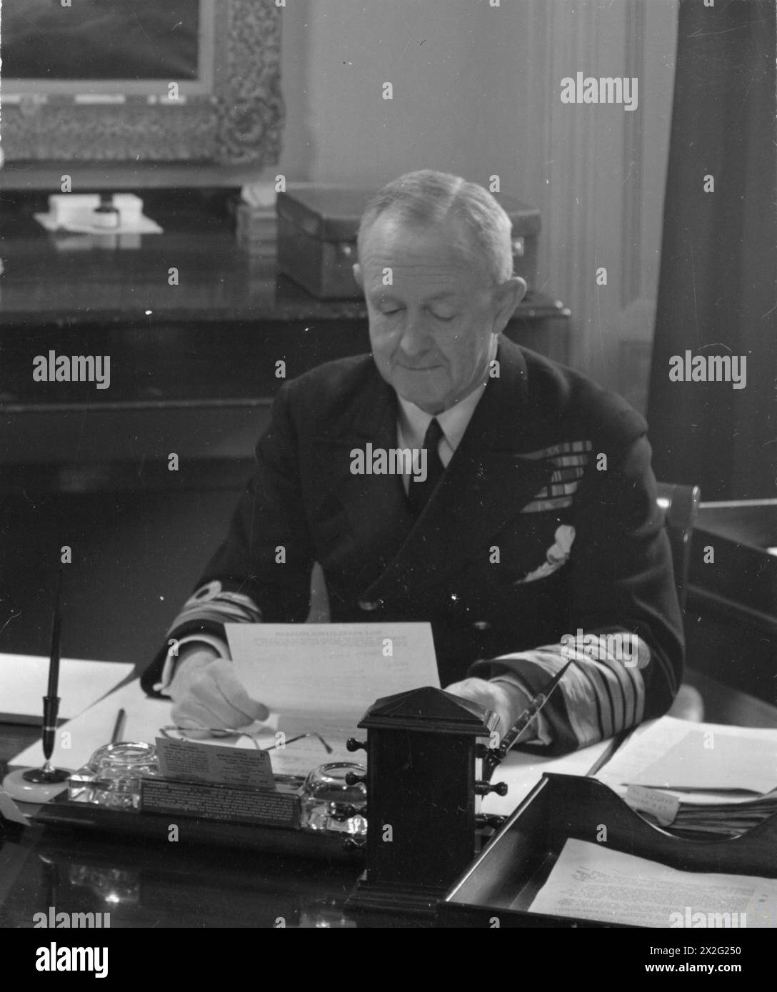 In March 1944, Admiral of the Fleet Sir Andrew Browne Cunningham served ...