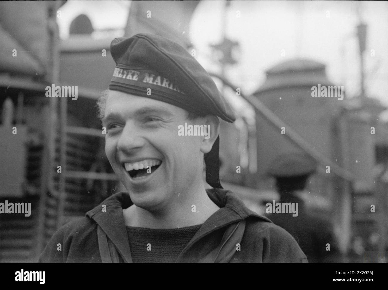 WITH THE ROYAL NETHERLANDS NAVY. 1940, OR 1941. ON BOARD A DUTCH ...