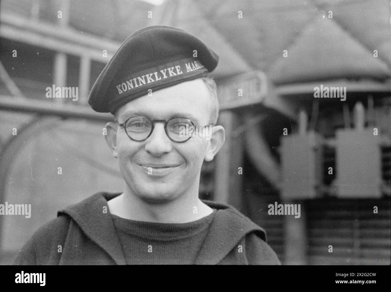 WITH THE ROYAL NETHERLANDS NAVY. 1940, OR 1941. ON BOARD A DUTCH ...