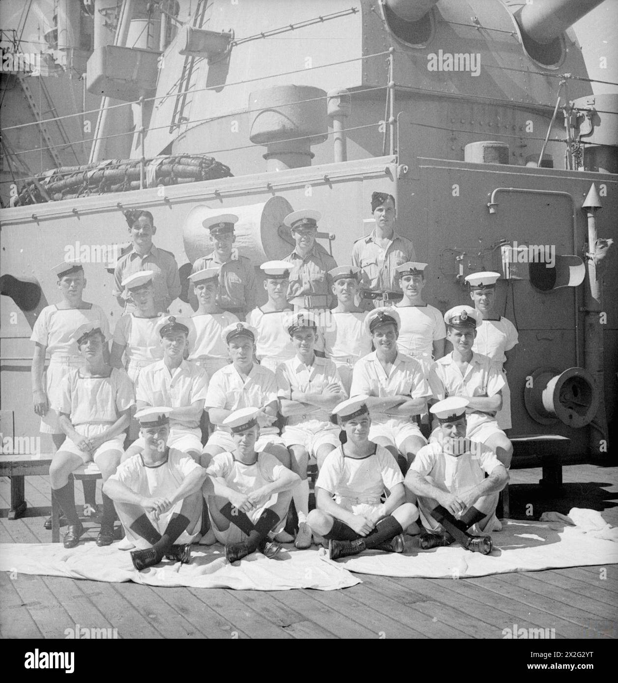 MEN OF THE HMS SUFFOLK, A CRUISER SERVING WITH ADMIRAL JAMES SOMERVILLE ...