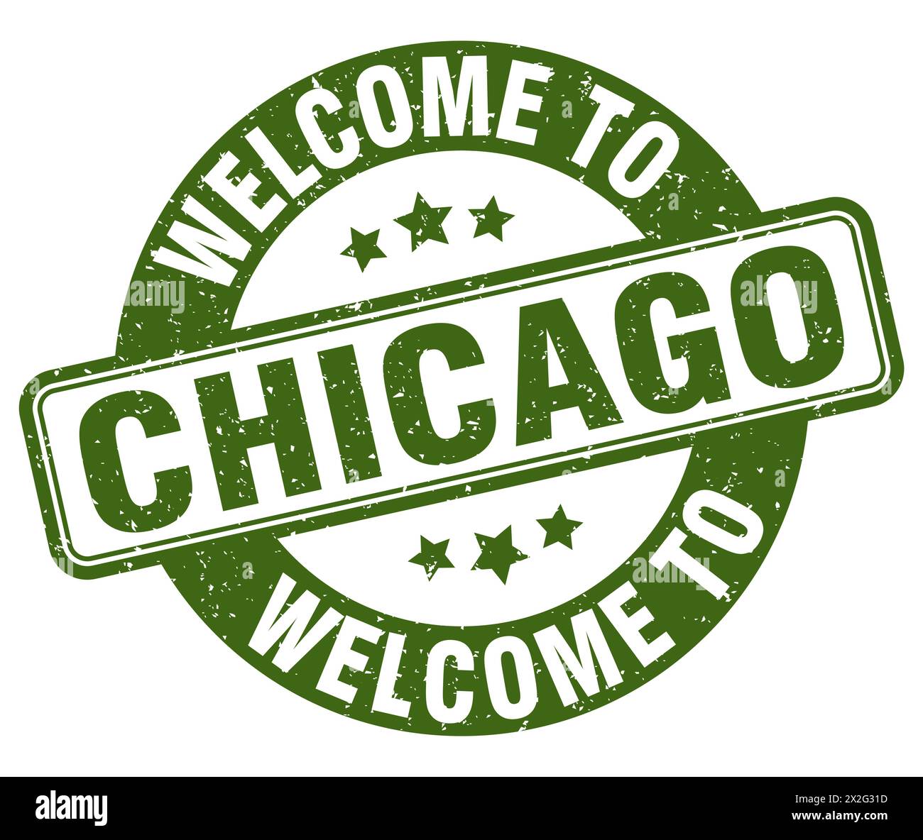 Welcome to Chicago stamp. Chicago round sign isolated on white ...