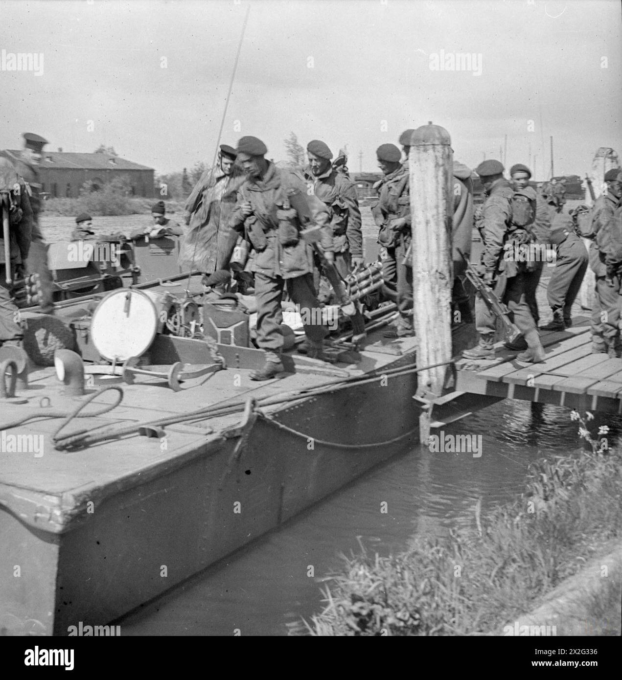 In April 1945, Royal Marine Commandos embarked in assault craft for a ...