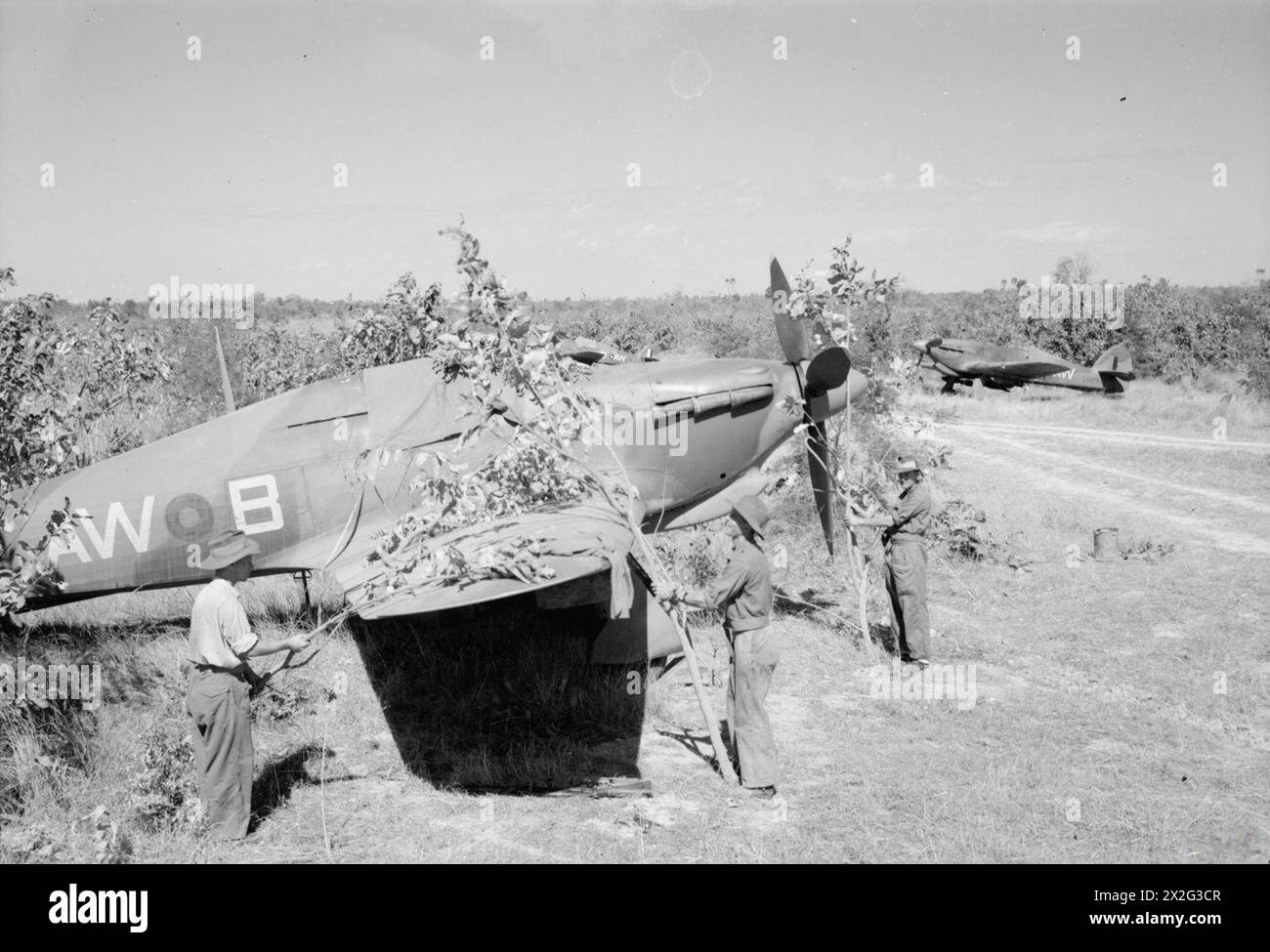 Groundcrew of No. 42 Squadron RAF camouflage Hawker Hurricane Mark IV ...