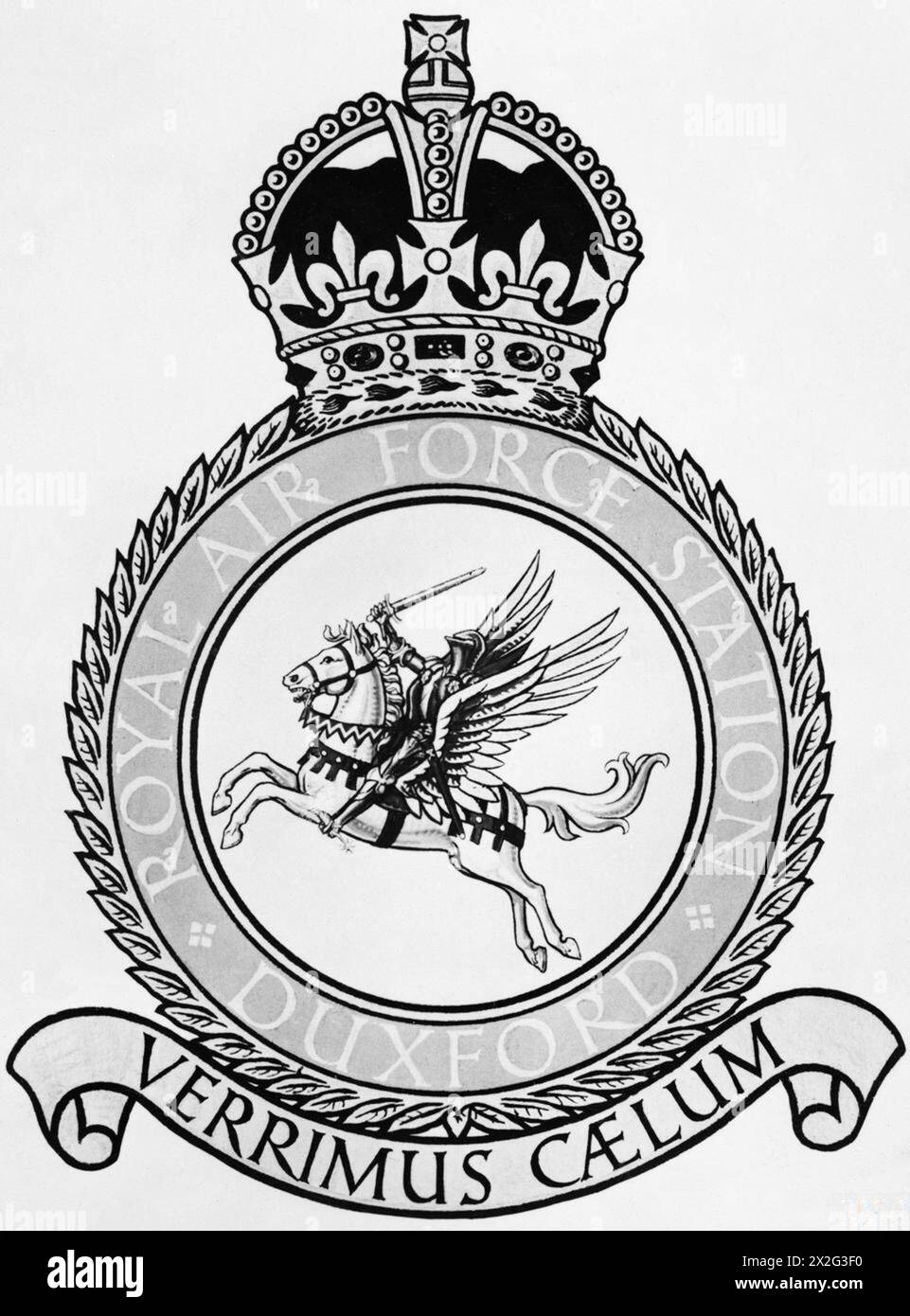 CREST OF R.A.F. STATION, DUXFORD. - CREST OF RAF STATION DUXFORD ...