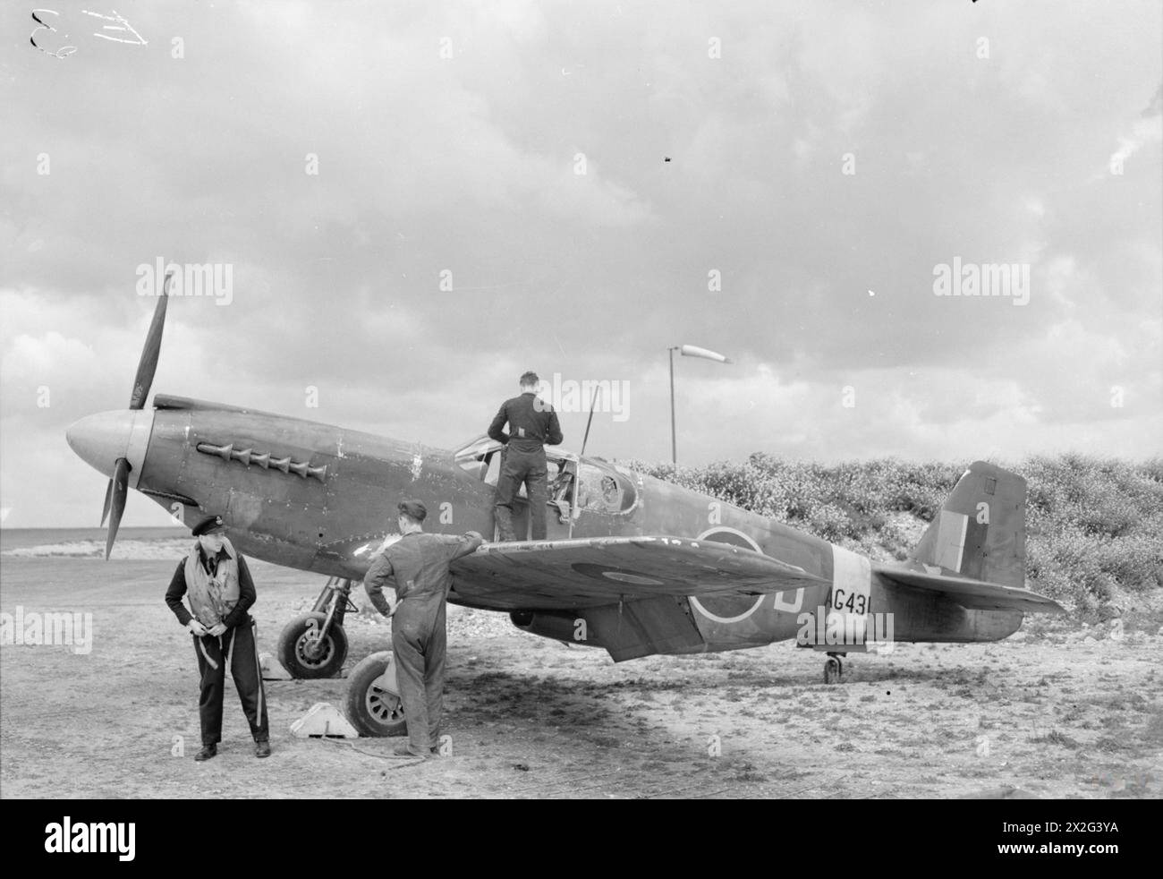 A Mustang Mark I aircraft of No. 16 Squadron RAF was prepared for a ...