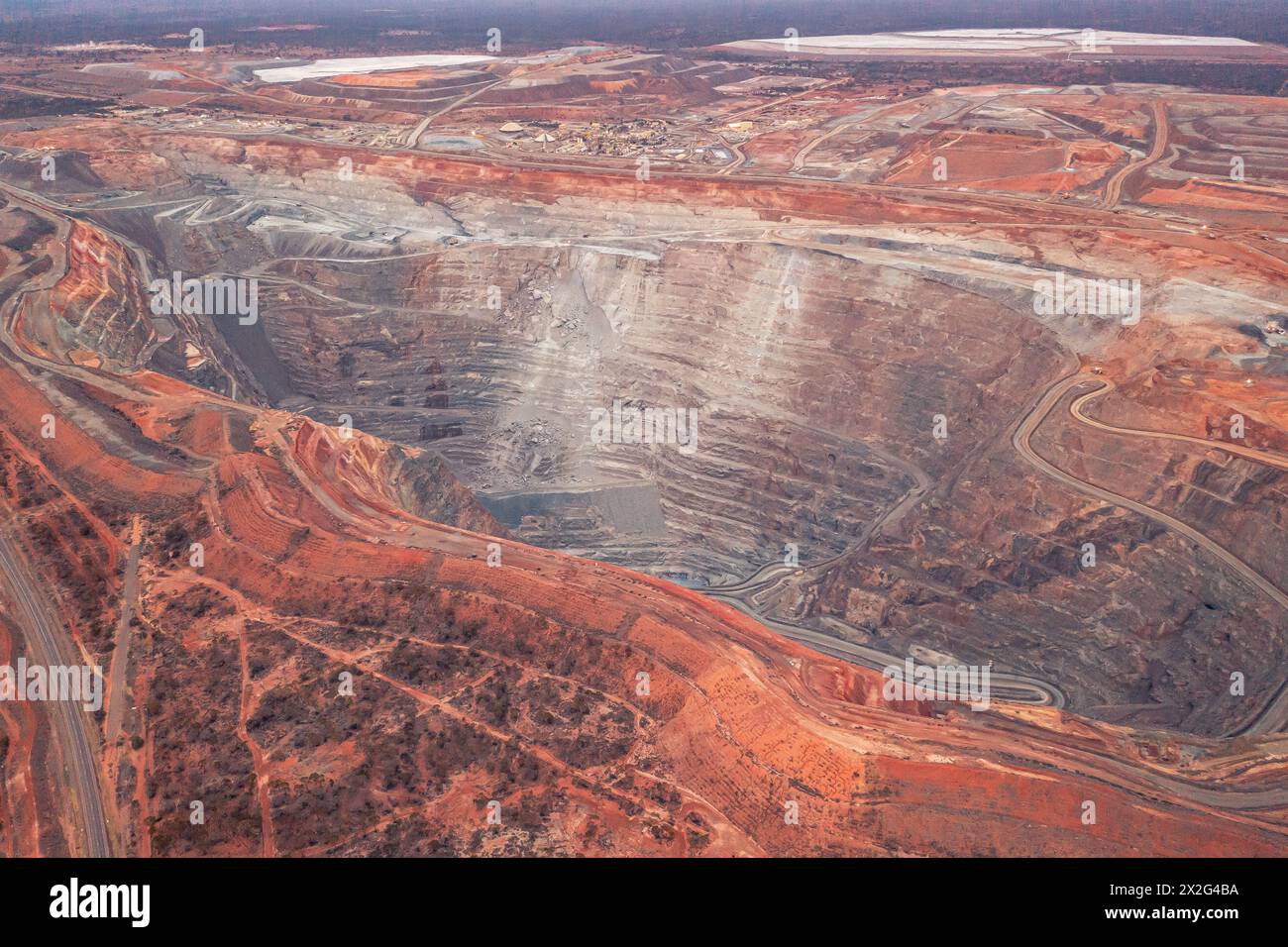 Open pit mining in Australia Kimberlite Femoston. Photo from drone over ...