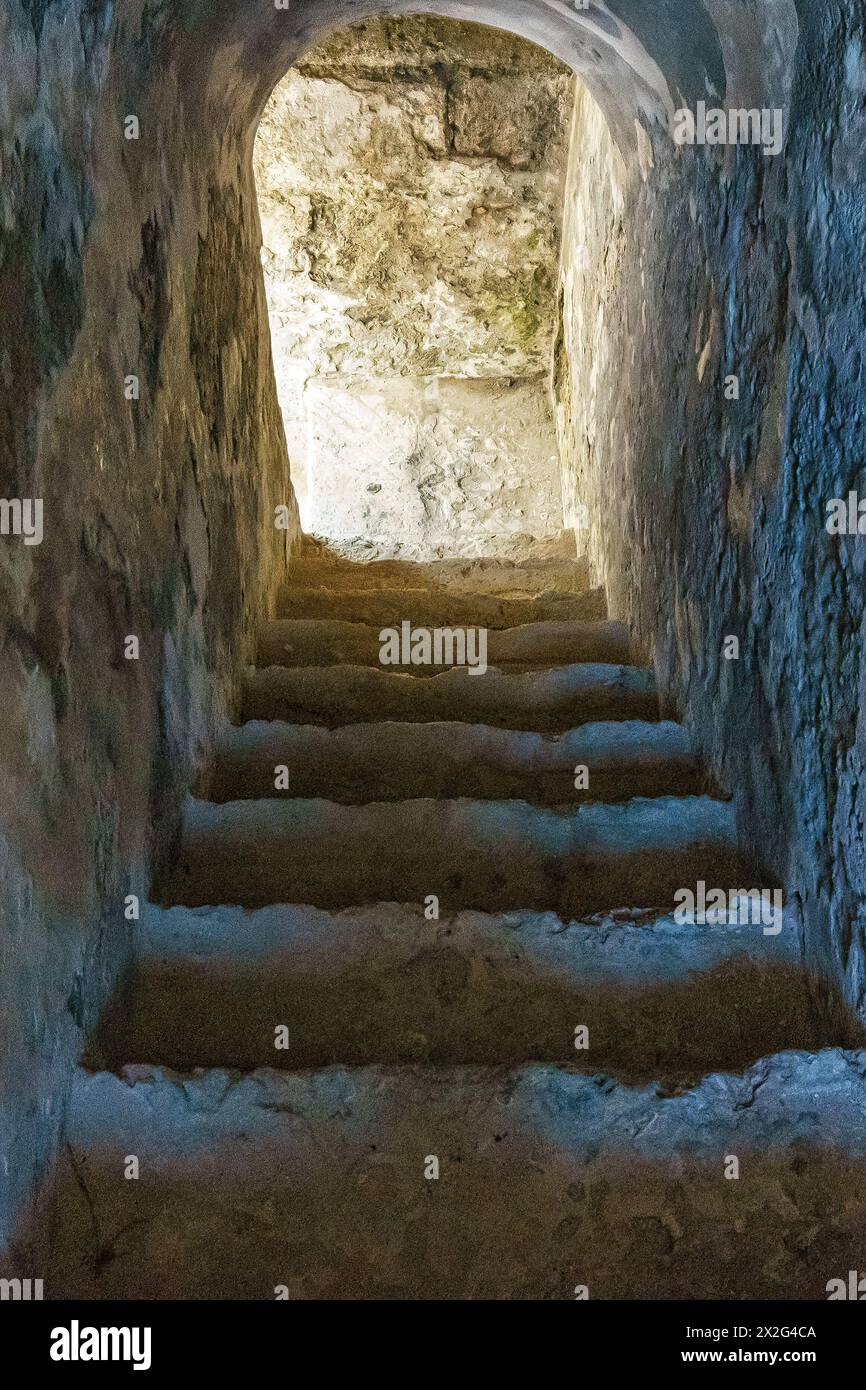 stone colonial staircase in el morro, havana, cuba Stock Photo - Alamy