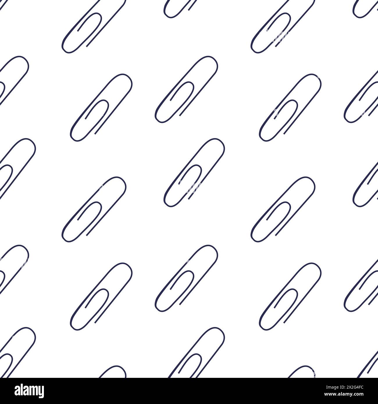 Vector seamless pattern with paper clips for school. Line element ...