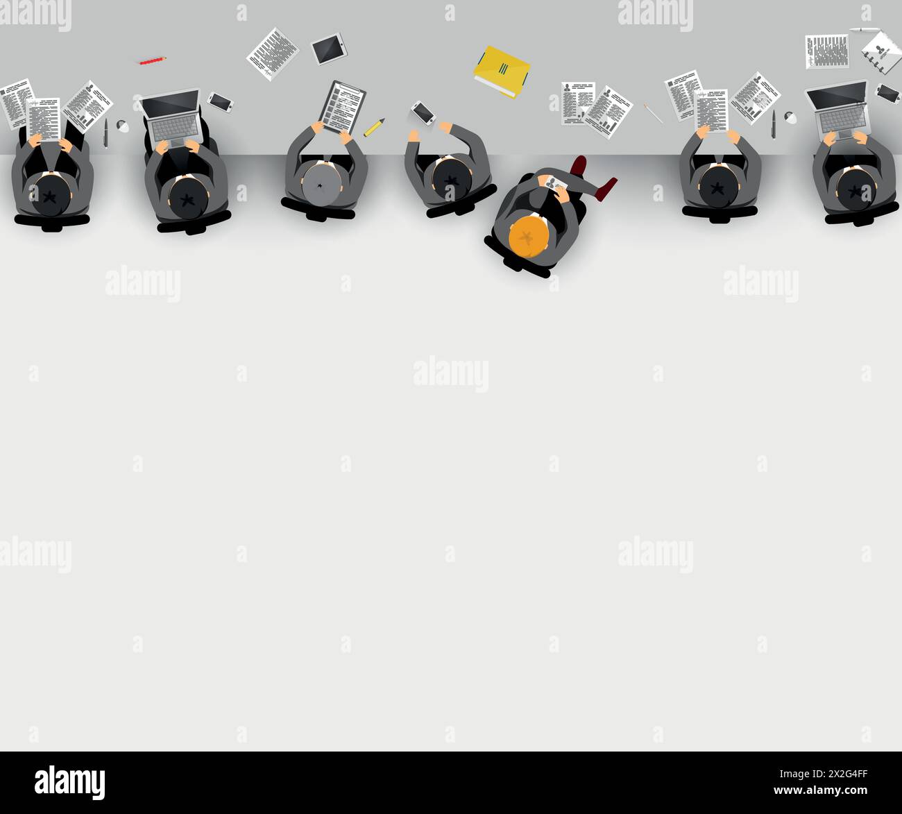 Group of business people working in office. Vector illustration Stock ...