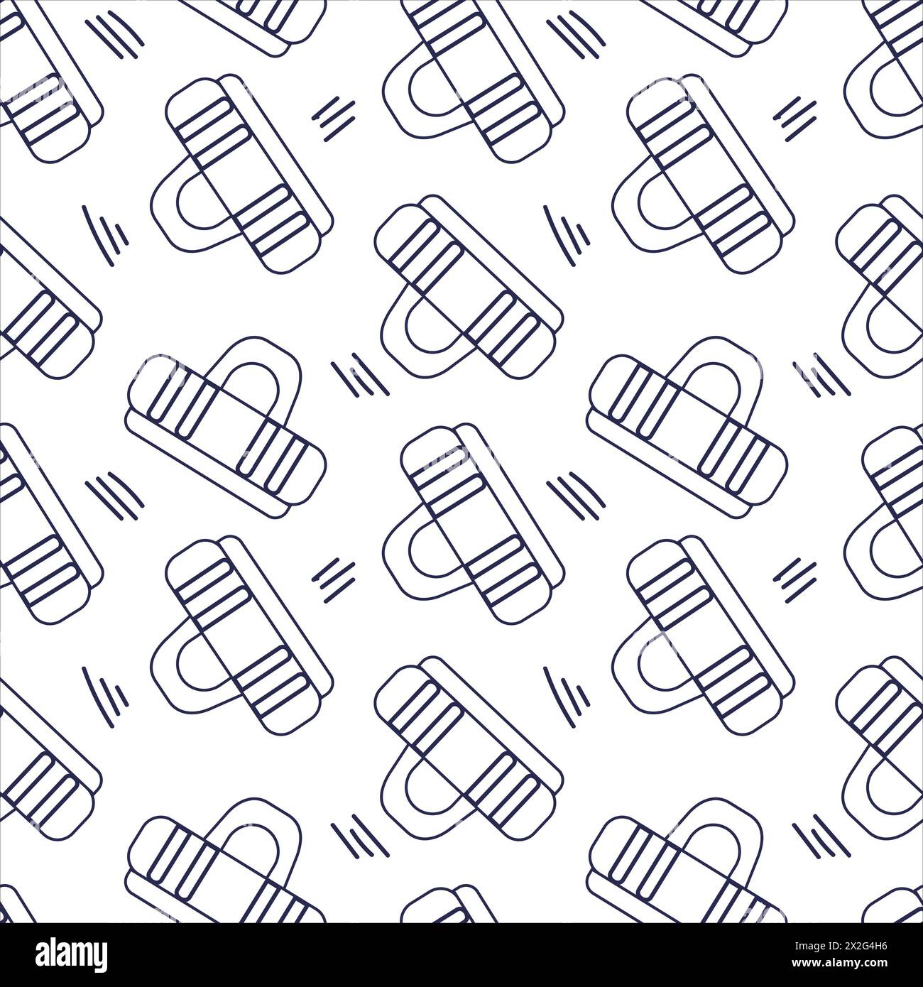 Vector seamless pattern with binder clip for school. Paper Clip line ...
