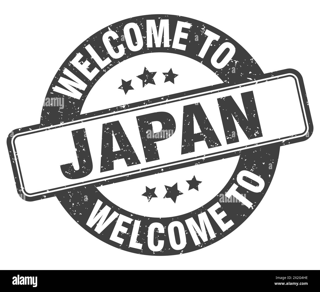 Welcome to Japan stamp. Japan round sign isolated on white background ...