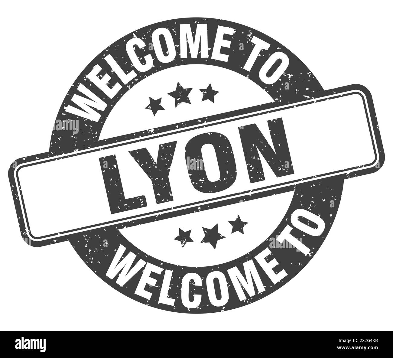Welcome to Lyon stamp. Lyon round sign isolated on white background ...